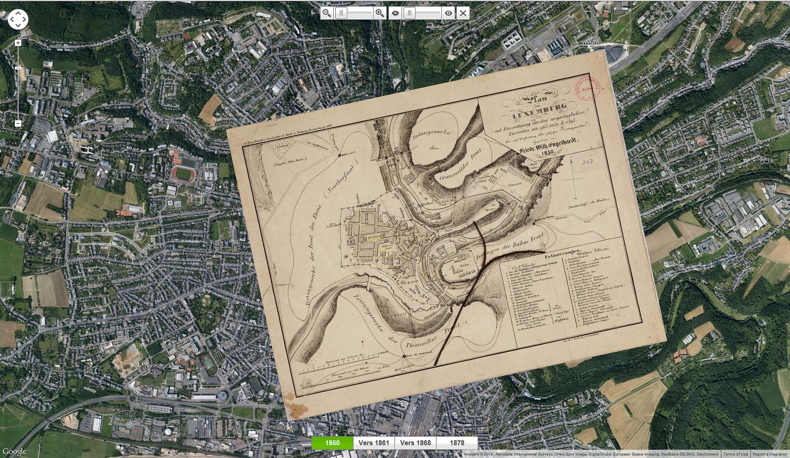 Mapping Lux plan 1850 F | Lëtzebuerg City Museum